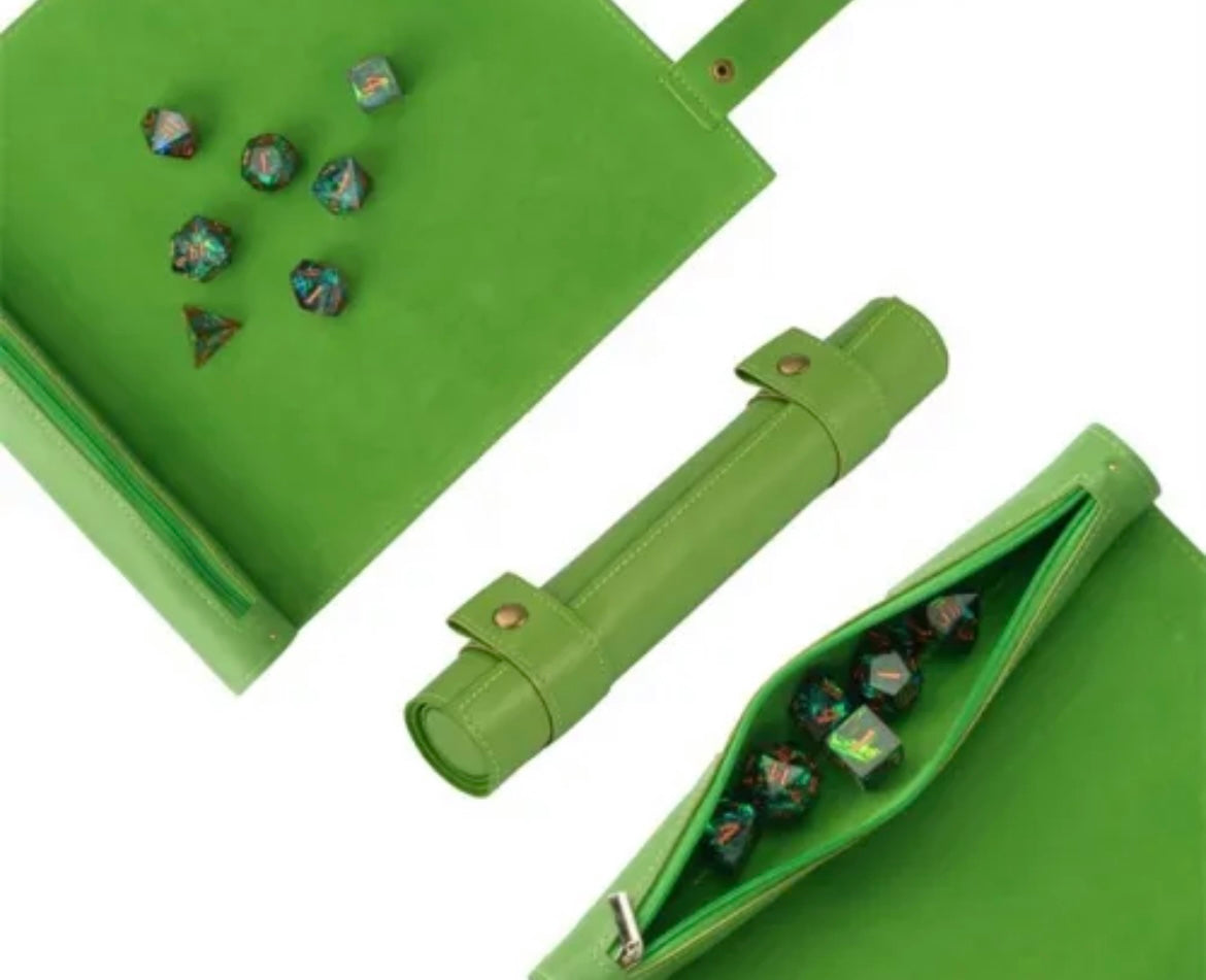 Faux leather dice scroll (green) – Beholders Gaze