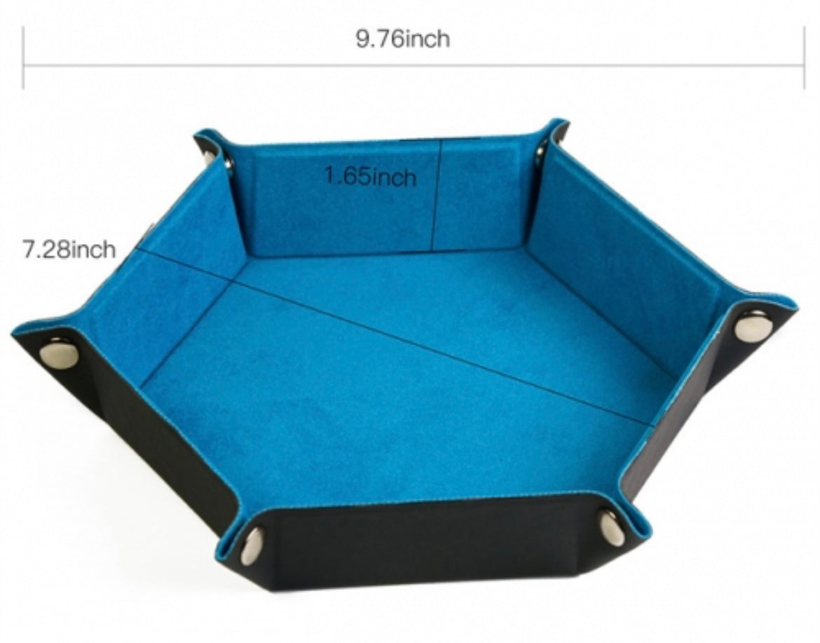 Hexagonal Dice Tray (blue) – Beholders Gaze